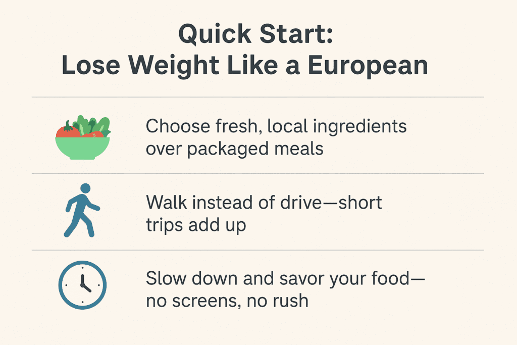 How to Lose Weight Like a European: Eat Better, Move More, Stress Less